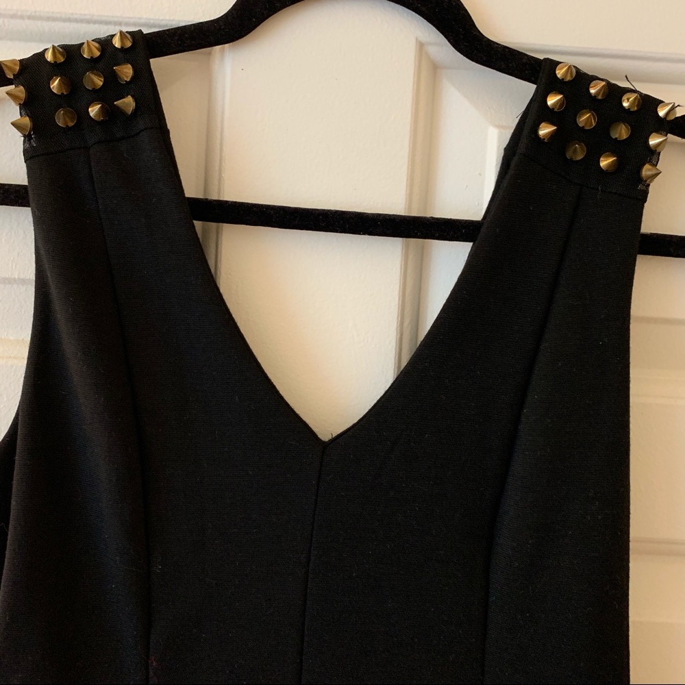 Reduced Max And Ruby Dress In Black With Gold Spikes - Gem